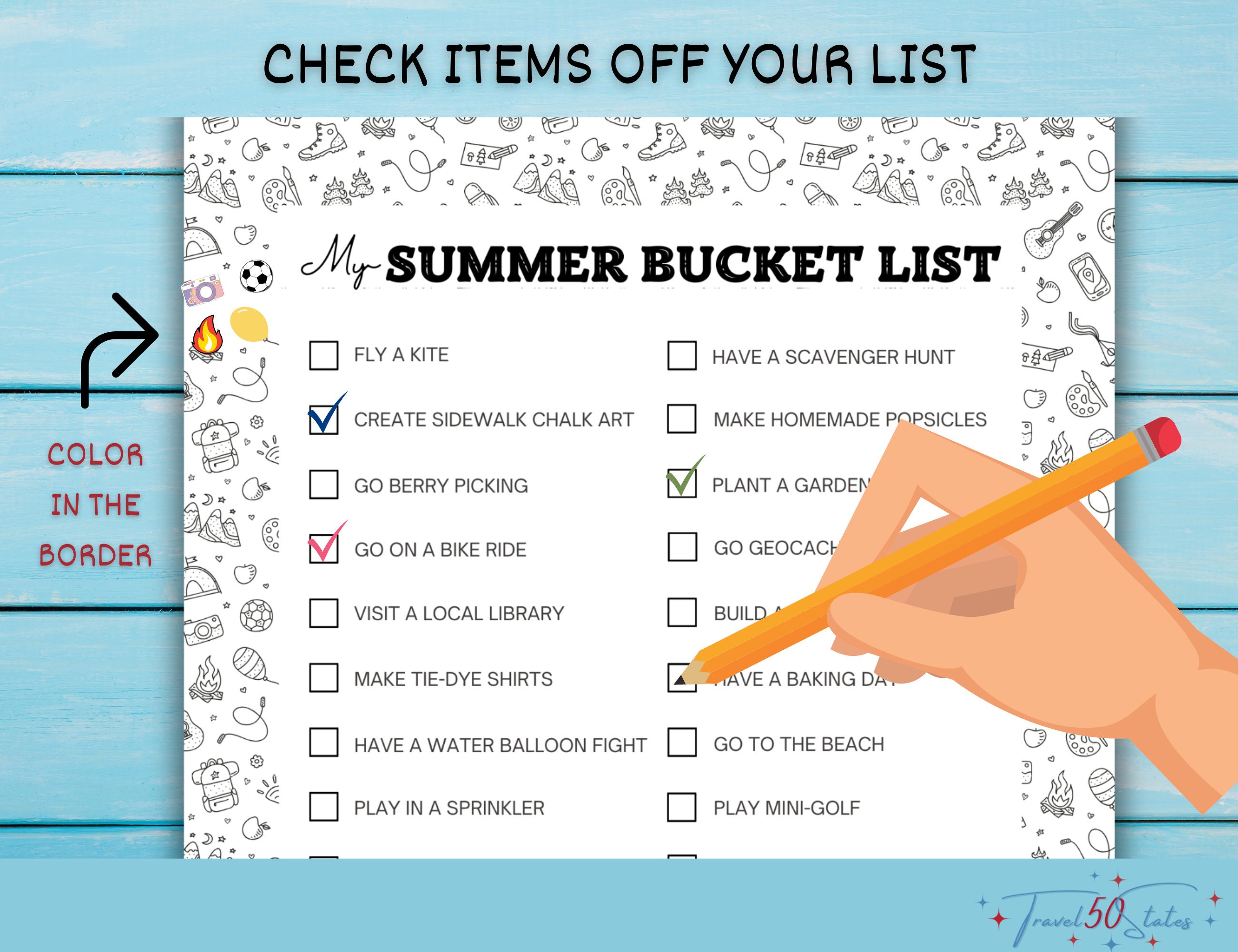 Summer Bucket List EDITABLE | Kids Checklist Template | Printable ...