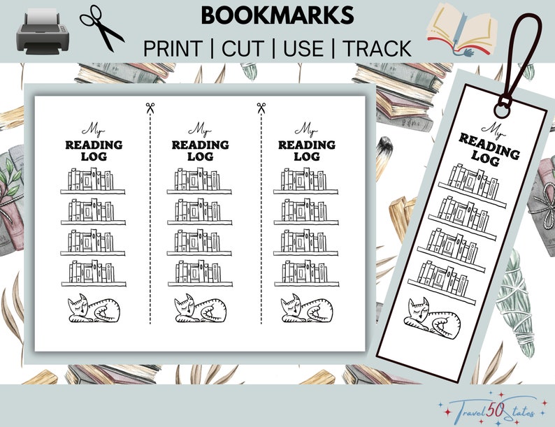 Reading Log Cat Printable Book Review Kids Reading Tracker Reading ...