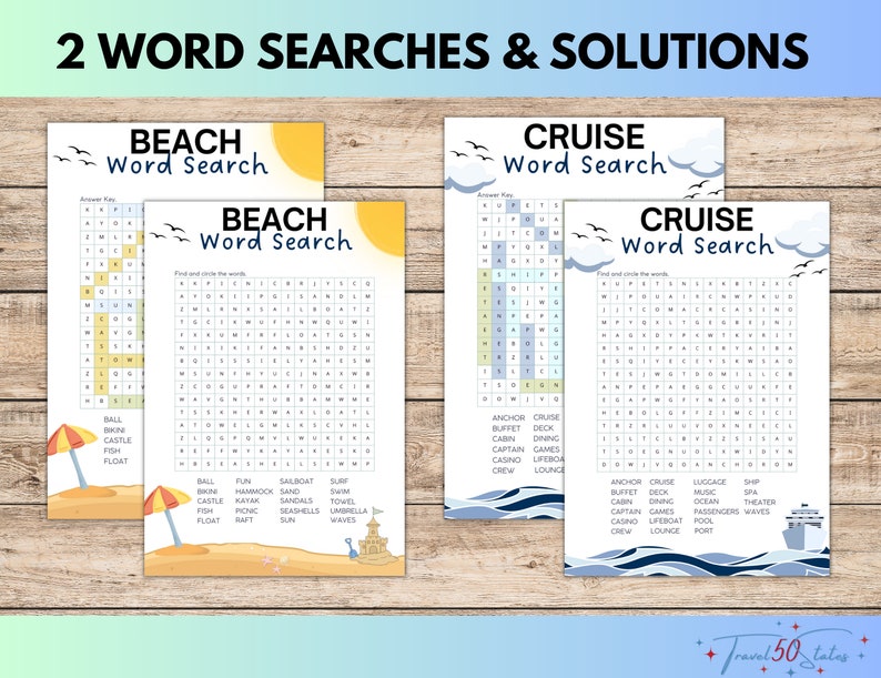 Cruise Games and Activities Printable Bundle | Cruise Ship Bingo, Mad ...