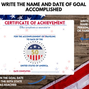 Traveled to All 50 States Certificate of Achievement - Etsy