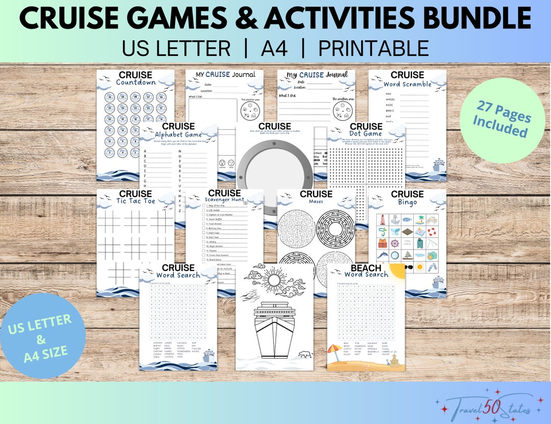 Cruise Games and Activities Printable Bundle | Cruise Ship Bingo, Mad ...