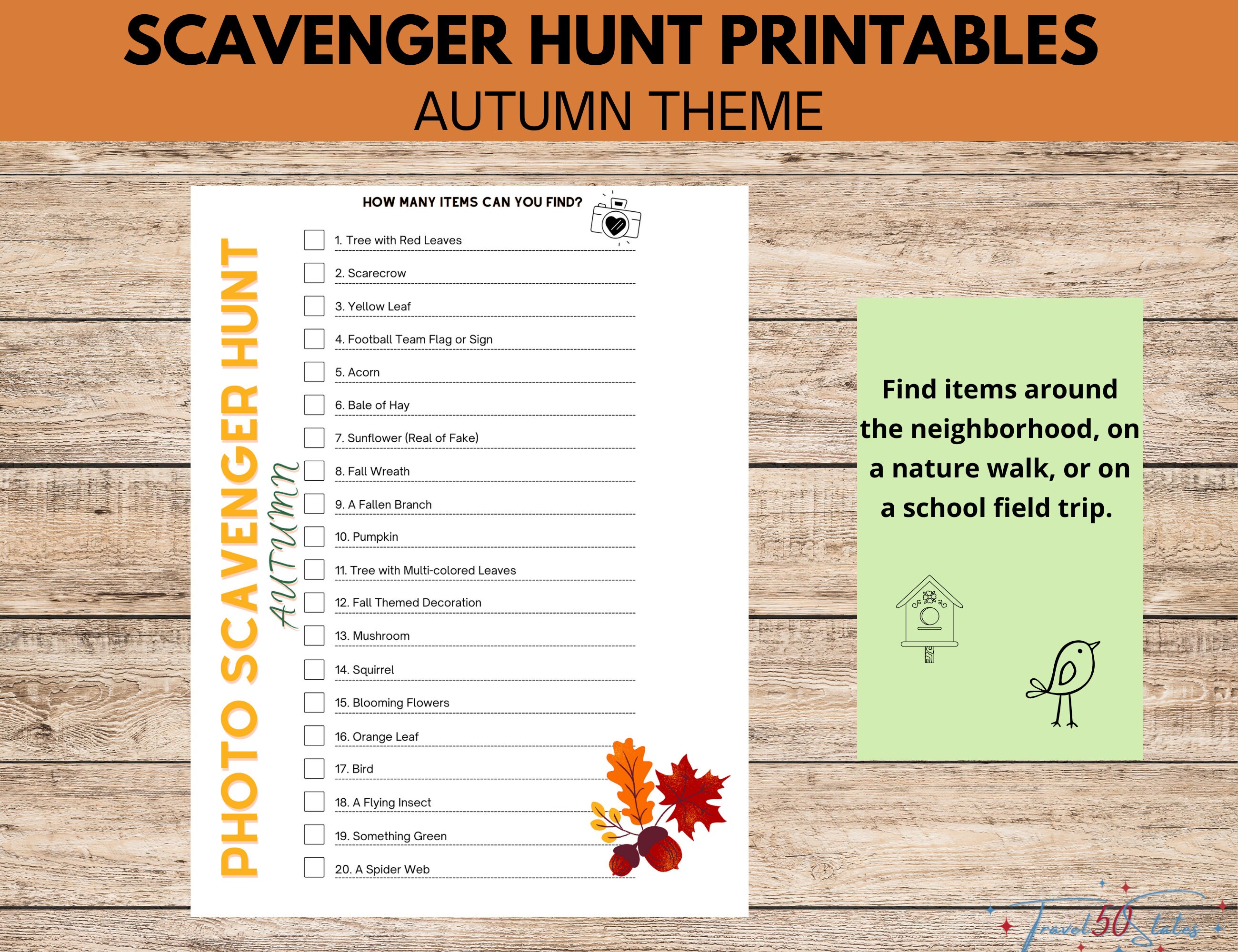 Photo Scavenger Hunt Halloween, Autumn, Thanksgiving Bundle | Fall ...