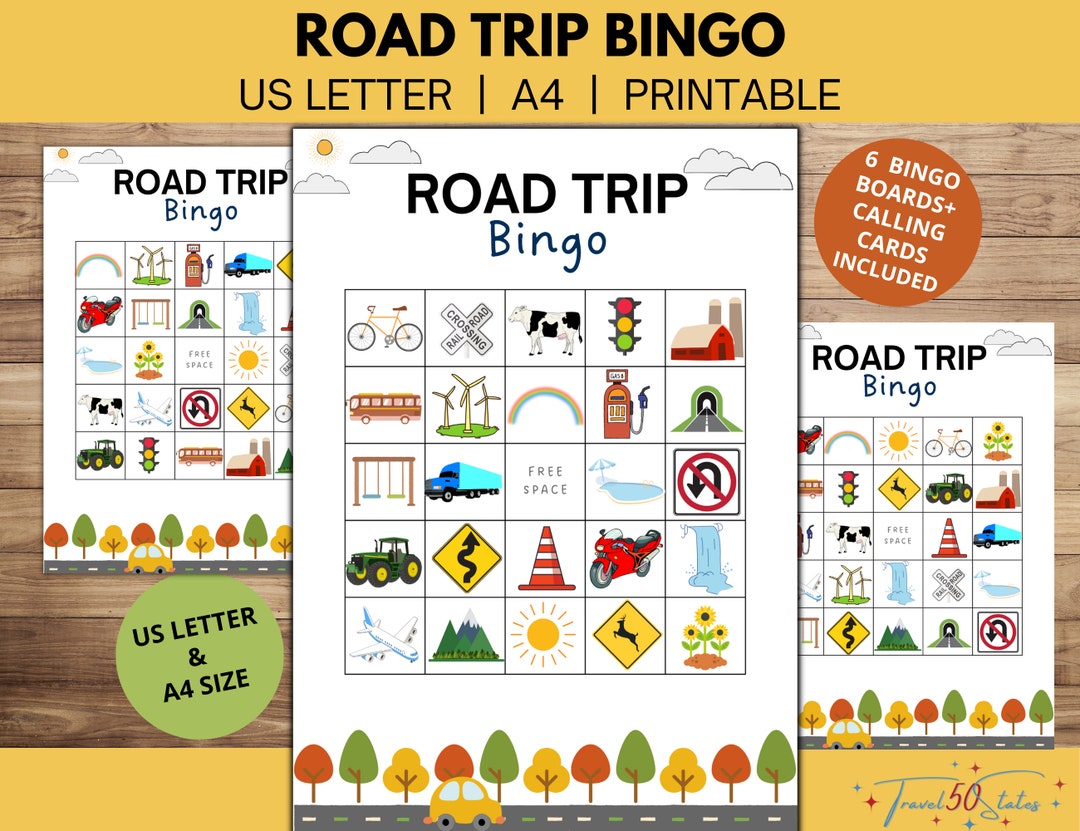 Road Trip Bingo | Printable Bingo Cards | Instant Download |US Letter ...