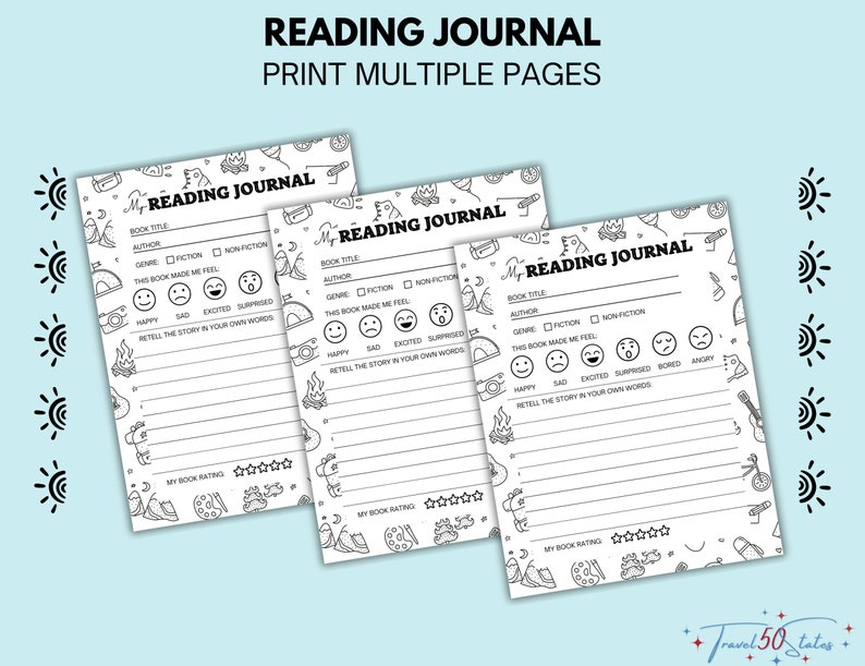 Summer Reading Journal Printable Bundle | Book Log, Reading Tracker ...