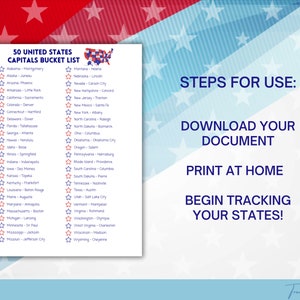 State Capitals Bucket List: USA Travel Checklist (PDF Download) - Etsy