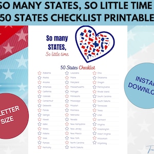 50 United States Checklist, so Many States so Little Time, USA Travel ...