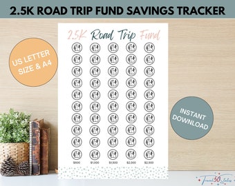 Travel Fund Savings Tracker Printable Travel Financial Goal Challenge ...