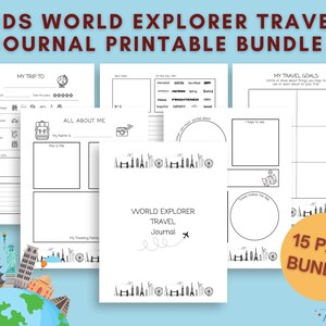 Travel Journal Kids Around the World, Kids Adventure Journal, World ...