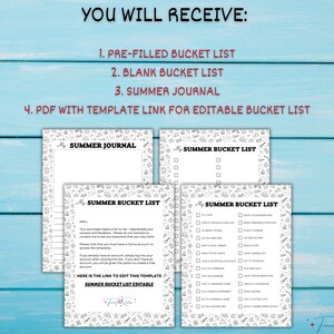 Summer Bucket List EDITABLE | Kids Checklist Template | Printable ...