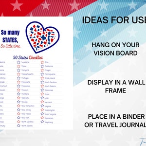 50 United States Checklist, so Many States so Little Time, USA Travel ...