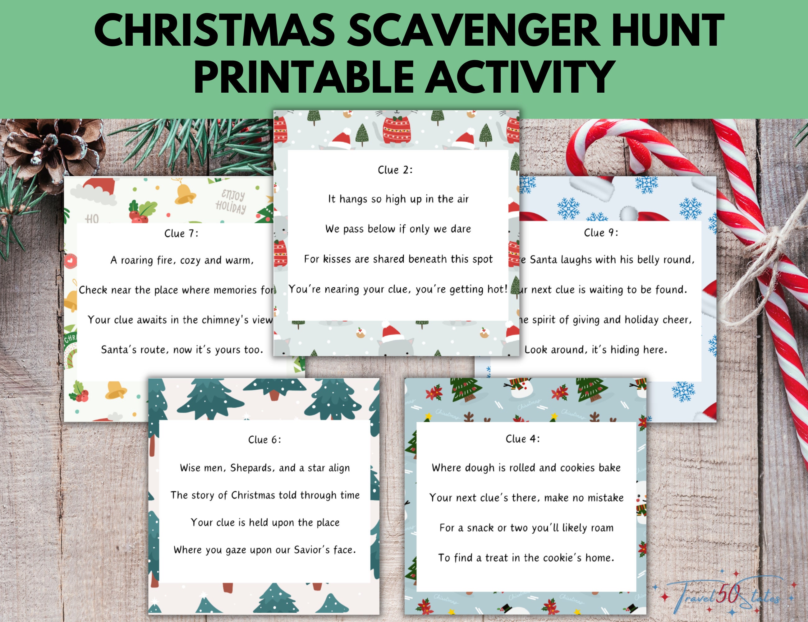 Christmas Scavenger Hunt With Clues | Scavenger Hunt for Kids, Teens ...