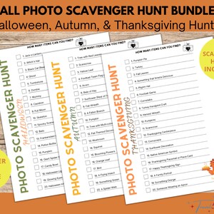 Photo Scavenger Hunt Halloween, Autumn, Thanksgiving Bundle | Fall ...