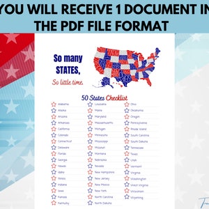 50 United States Checklist, so Many States, so Little Time, USA Travel ...
