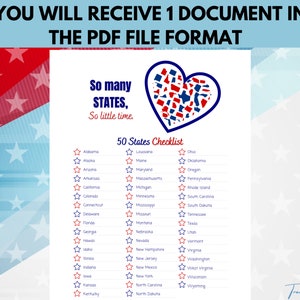 50 United States Checklist, so Many States so Little Time, USA Travel ...