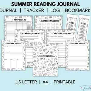 Summer Reading Journal Printable Bundle | Book Log, Reading Tracker ...