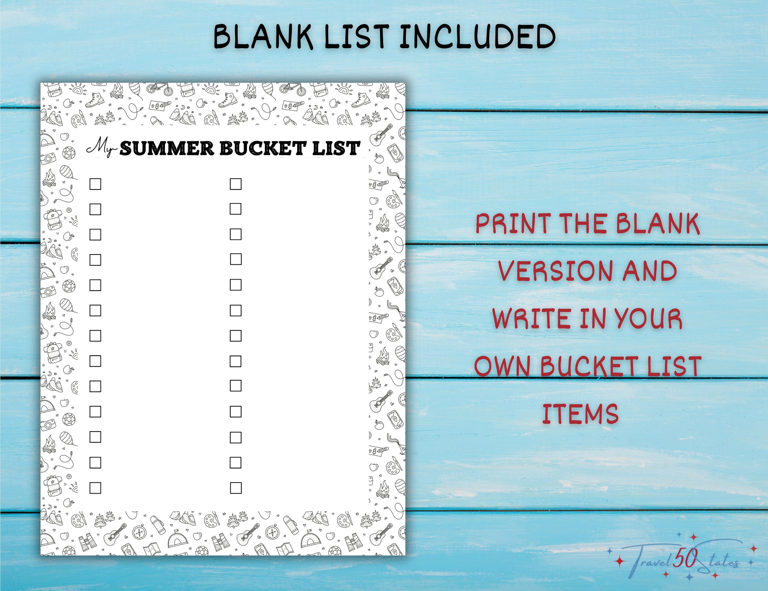Summer Bucket List EDITABLE | Kids Checklist Template | Printable ...