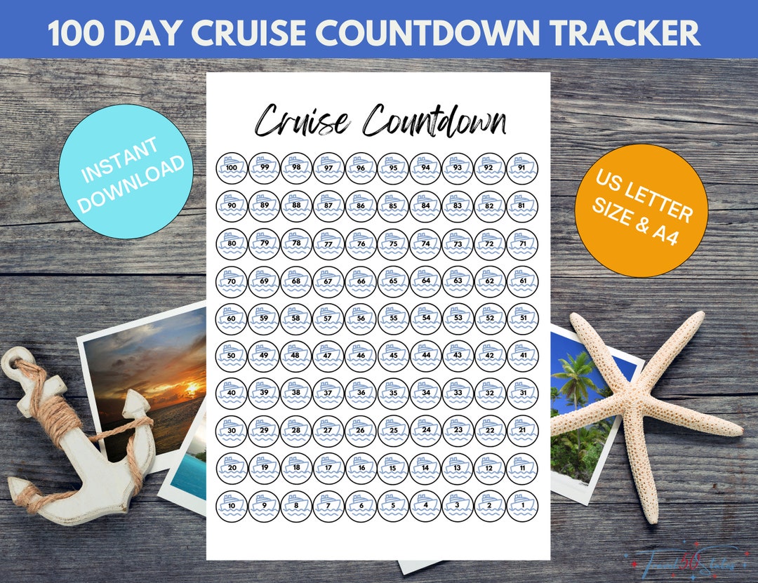 100 Day Cruise Countdown Tracker: Printable Vacation Planning (PDF ...