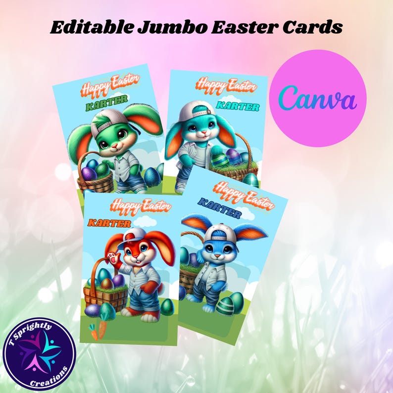 Editable Jumbo Easter Card, DIY Printable Easter Card, Fun Easter Gifts ...
