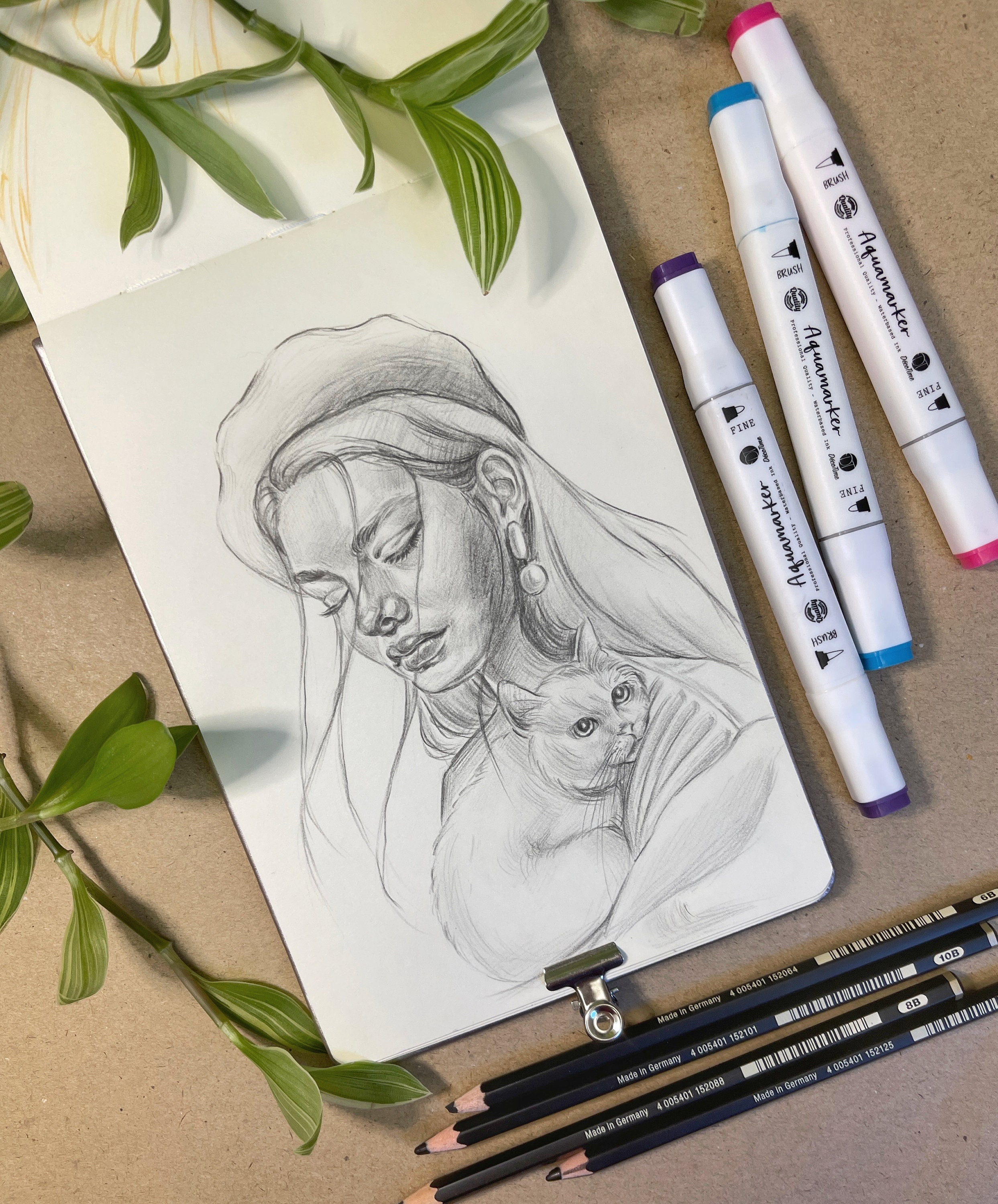 Custom A5 Portrait Sketch From Photo, Realistic Charcoal/pencil ...