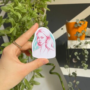 Glossy Sticker Set, Portrait Drawing Sticker Set, Journalling ...