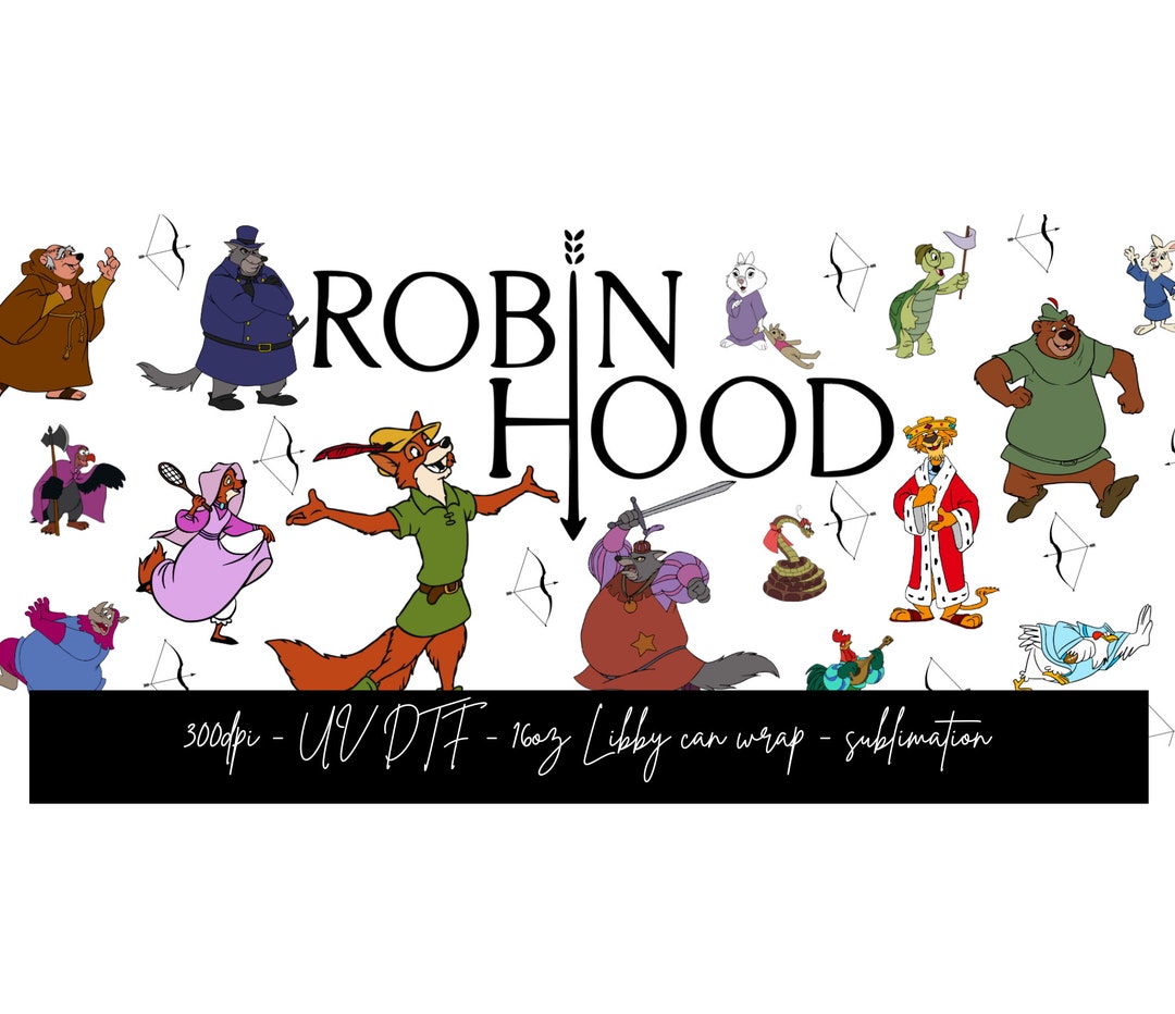 Robin Hood Movie Cup Wrap PNG: 16oz Libbey Can Design (digital Download ...