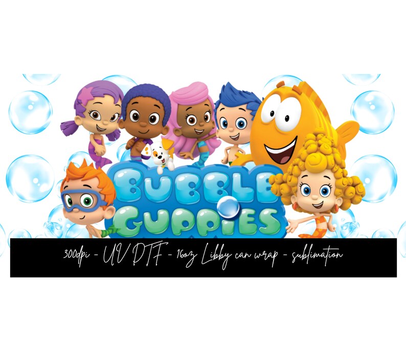 Bubble Friends Cup Wrap PNG: 16oz Libbey Can Design (digital Download ...