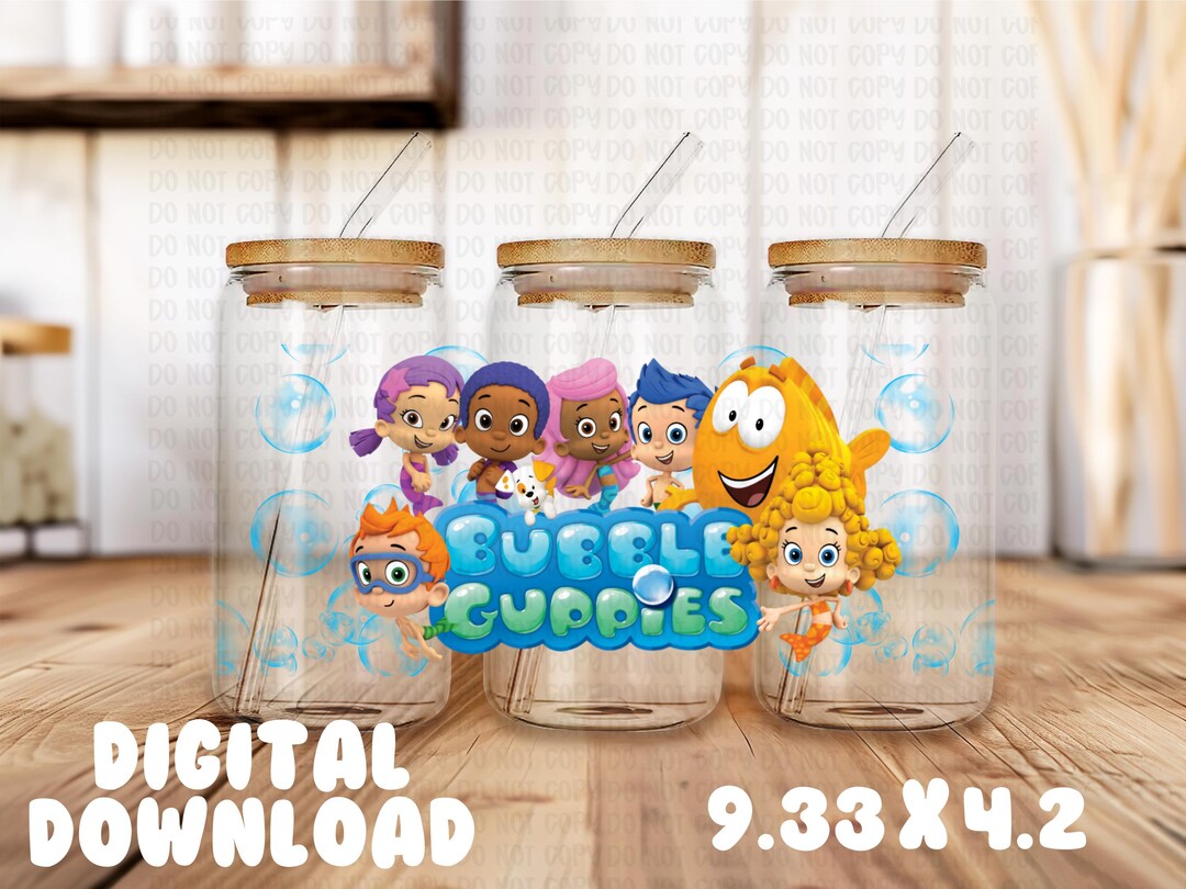 Bubble Friends Cup Wrap PNG: 16oz Libbey Can Design (digital Download ...