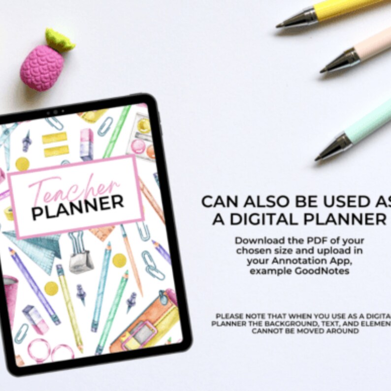 Digital Teacher's Planner Lesson Plan Calendar Weekly Teacher Planner ...