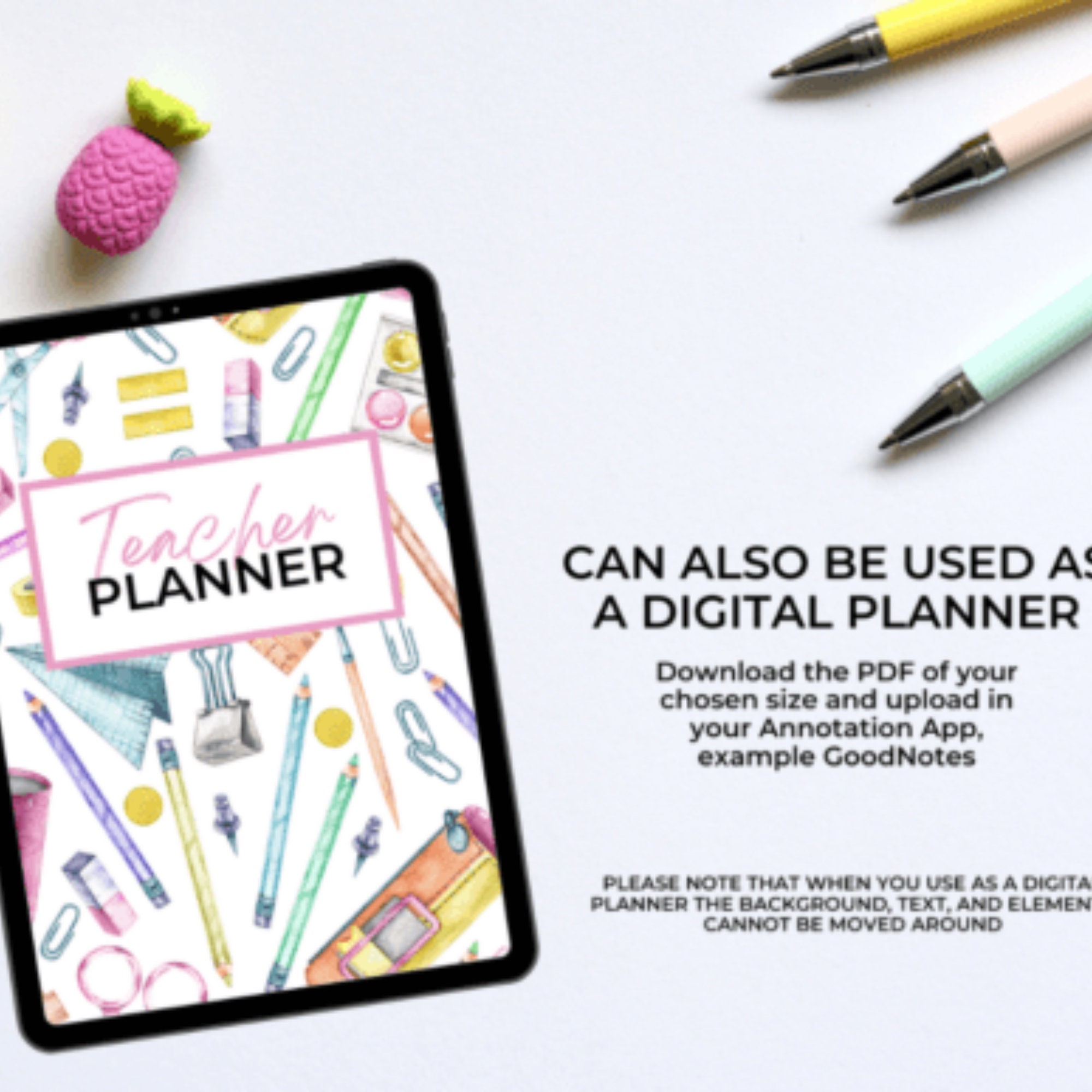 Digital Teacher's Planner Lesson Plan Calendar Weekly Teacher Planner ...