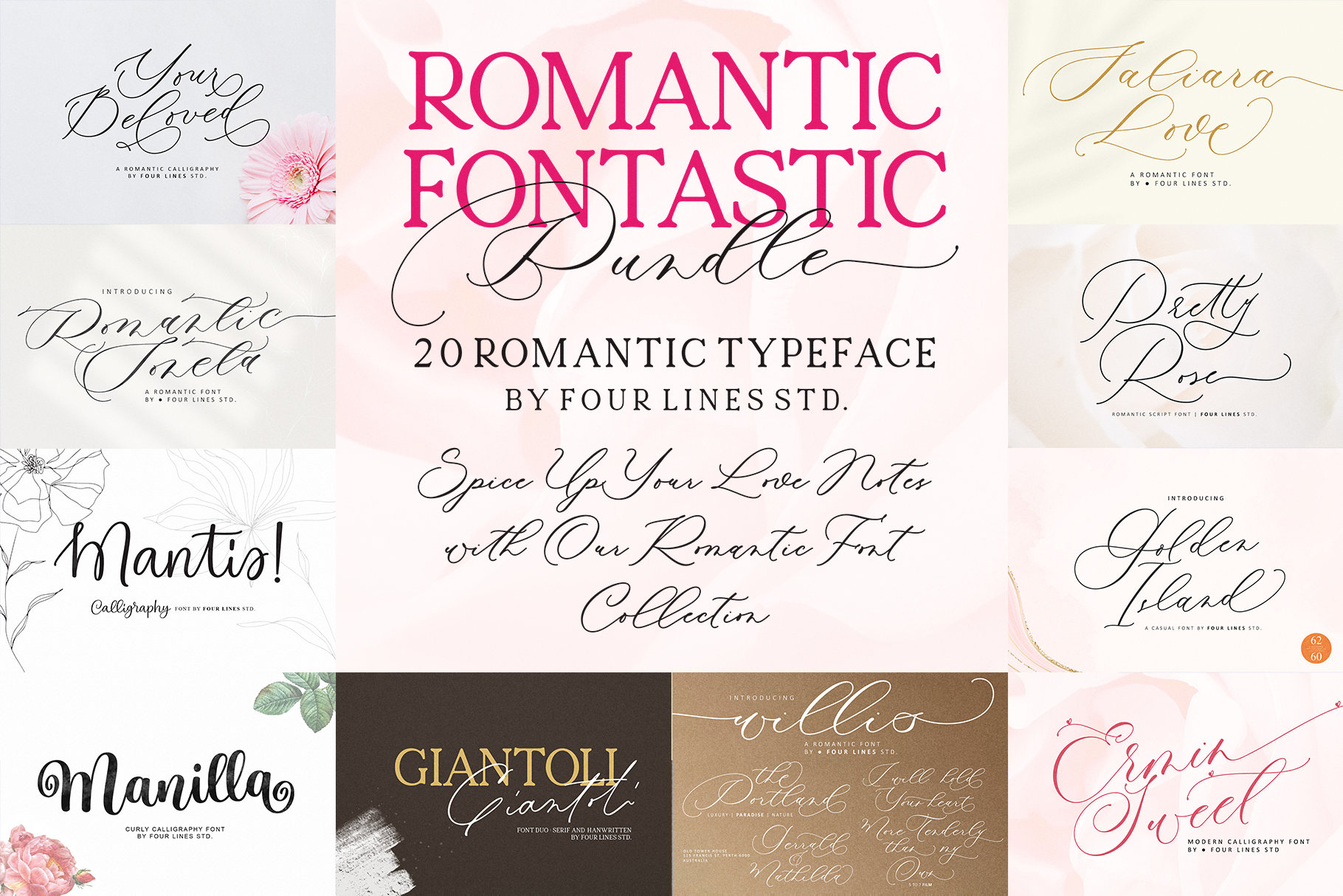 Romantic Font, Modern Calligraphy Font, Font for Cricut, Boho Font, Christmas Font, Beautiful ...
