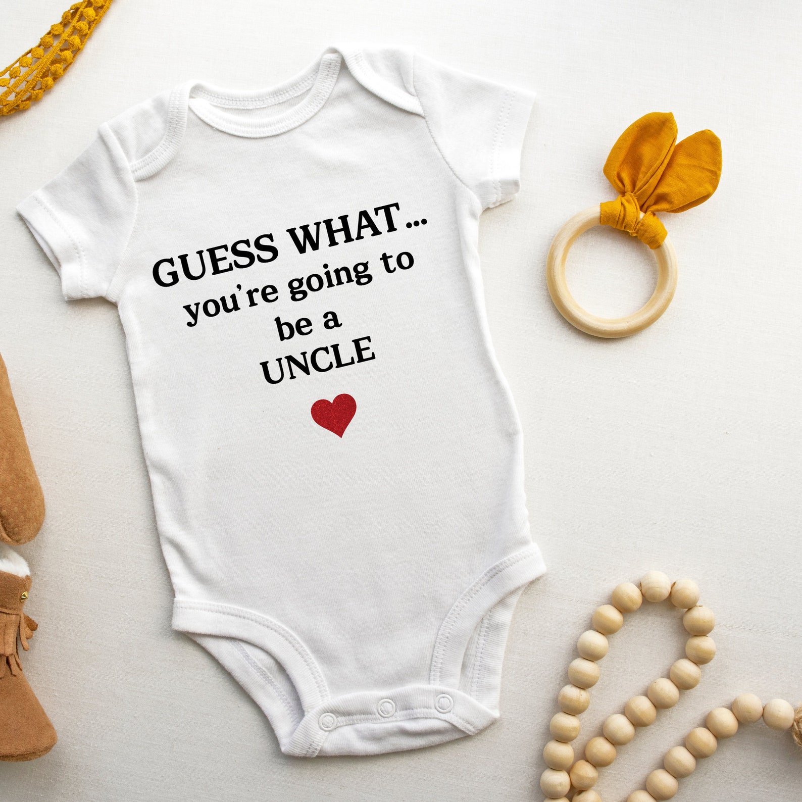 Guess What You're Going to Be an Uncle Personalised Baby Grow Pregnancy ...