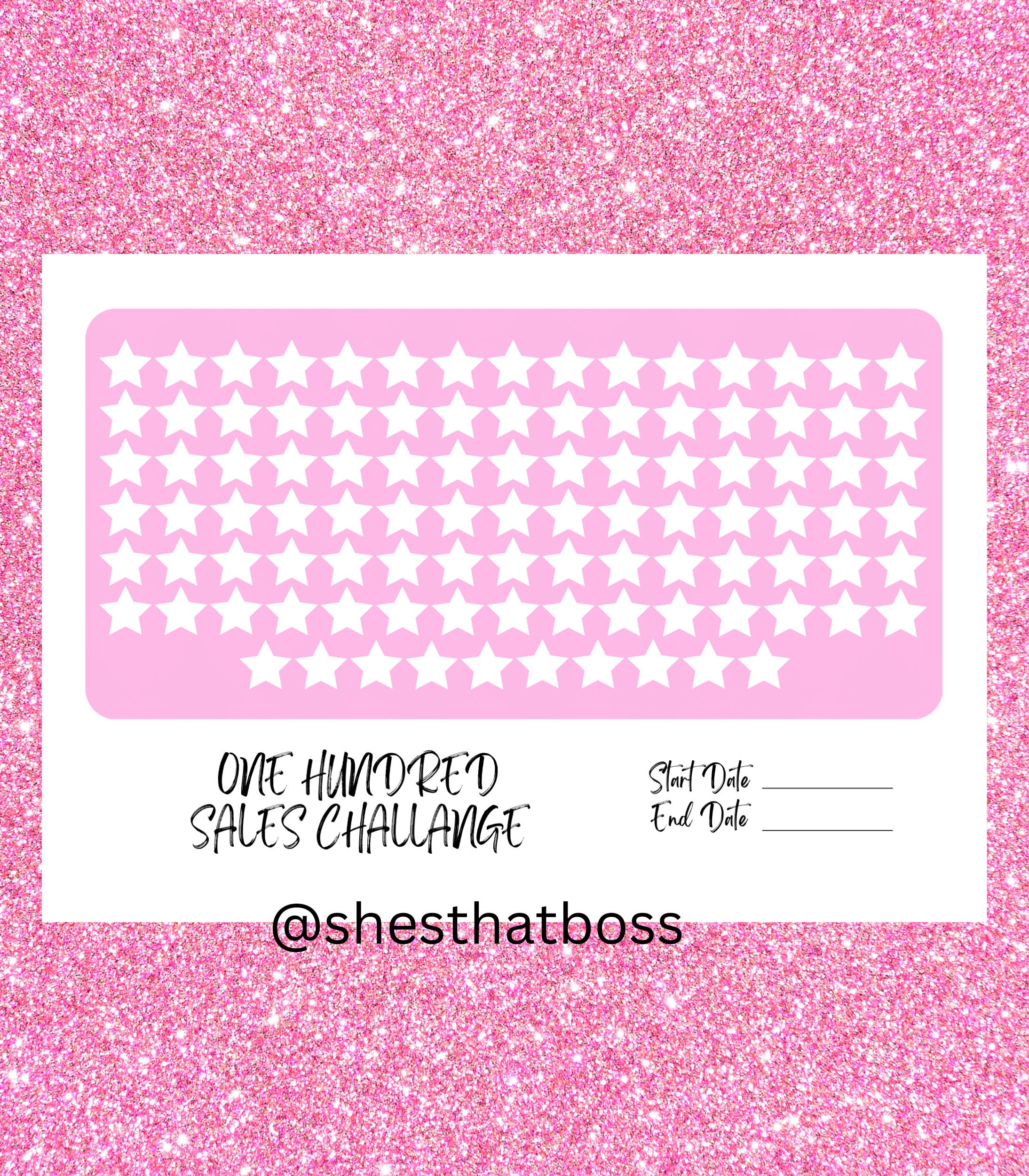 100 Sales Challenge Stars, Printable 100 Challenge. Colour in Tracker ...