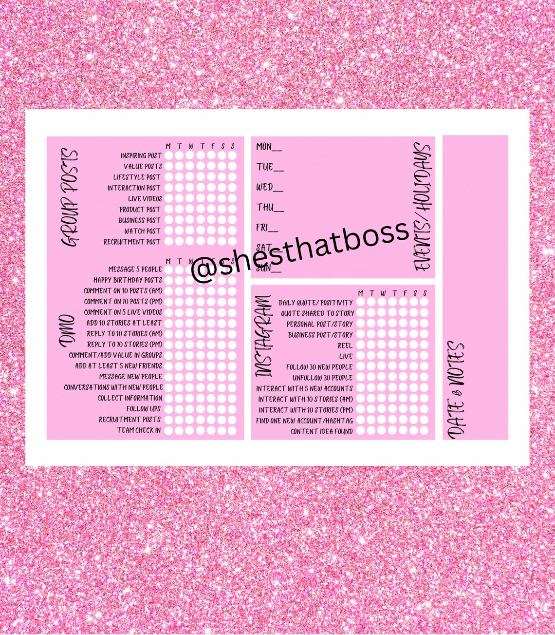 DMO TRACKER, Printable Planner. Printable Tracker, Business Builder ...