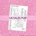 UK Sales Map, Printable Sales Map. Colour in Map, Business Postcode ...