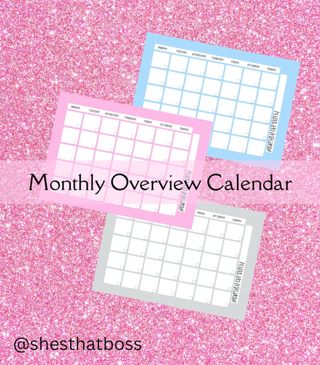 Calendar Monthly Overview, Printable Calendar. Month to Month, Business ...
