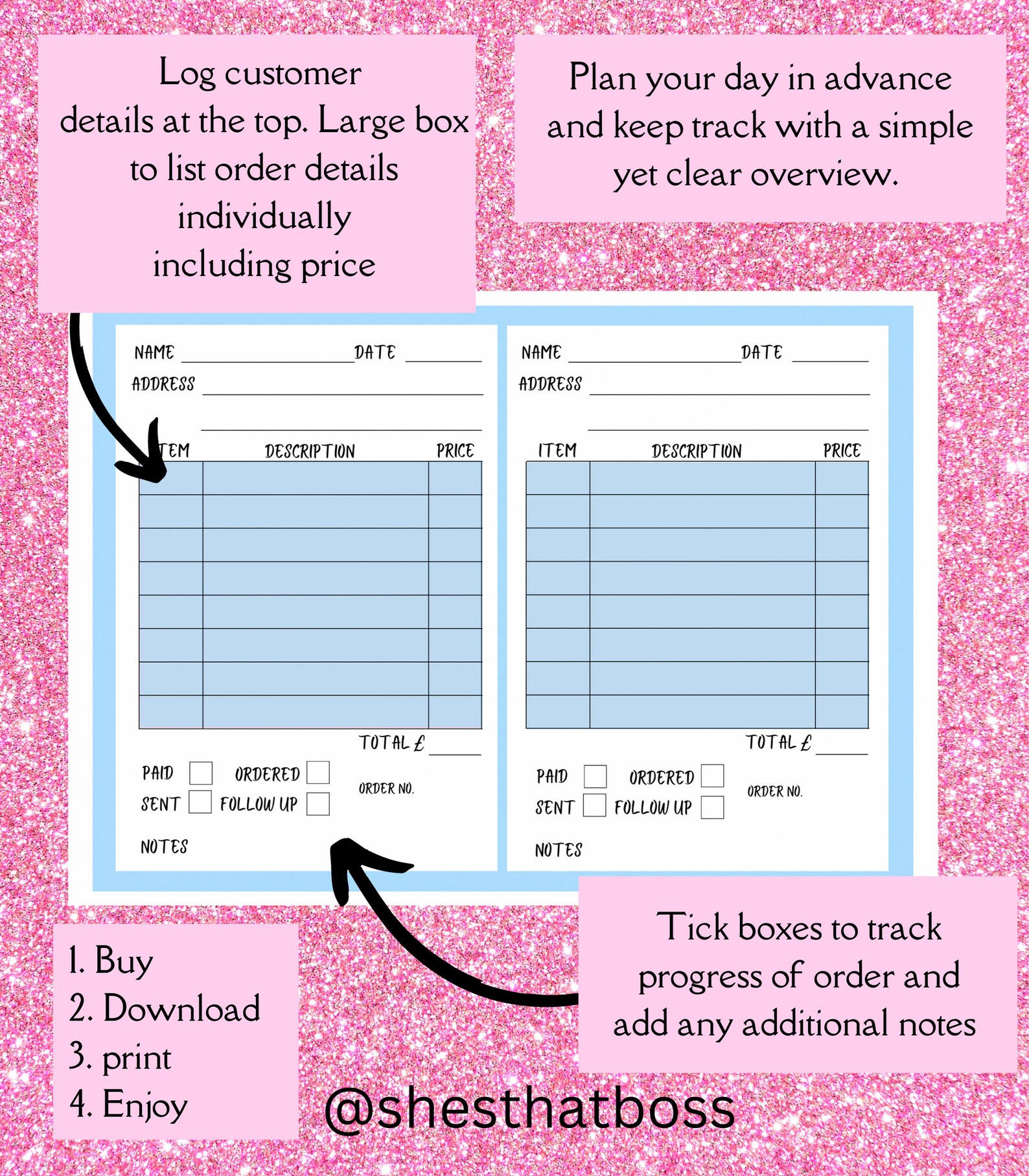 Order Forms , Printable Order Forms. Customer Order Forms, Business ...