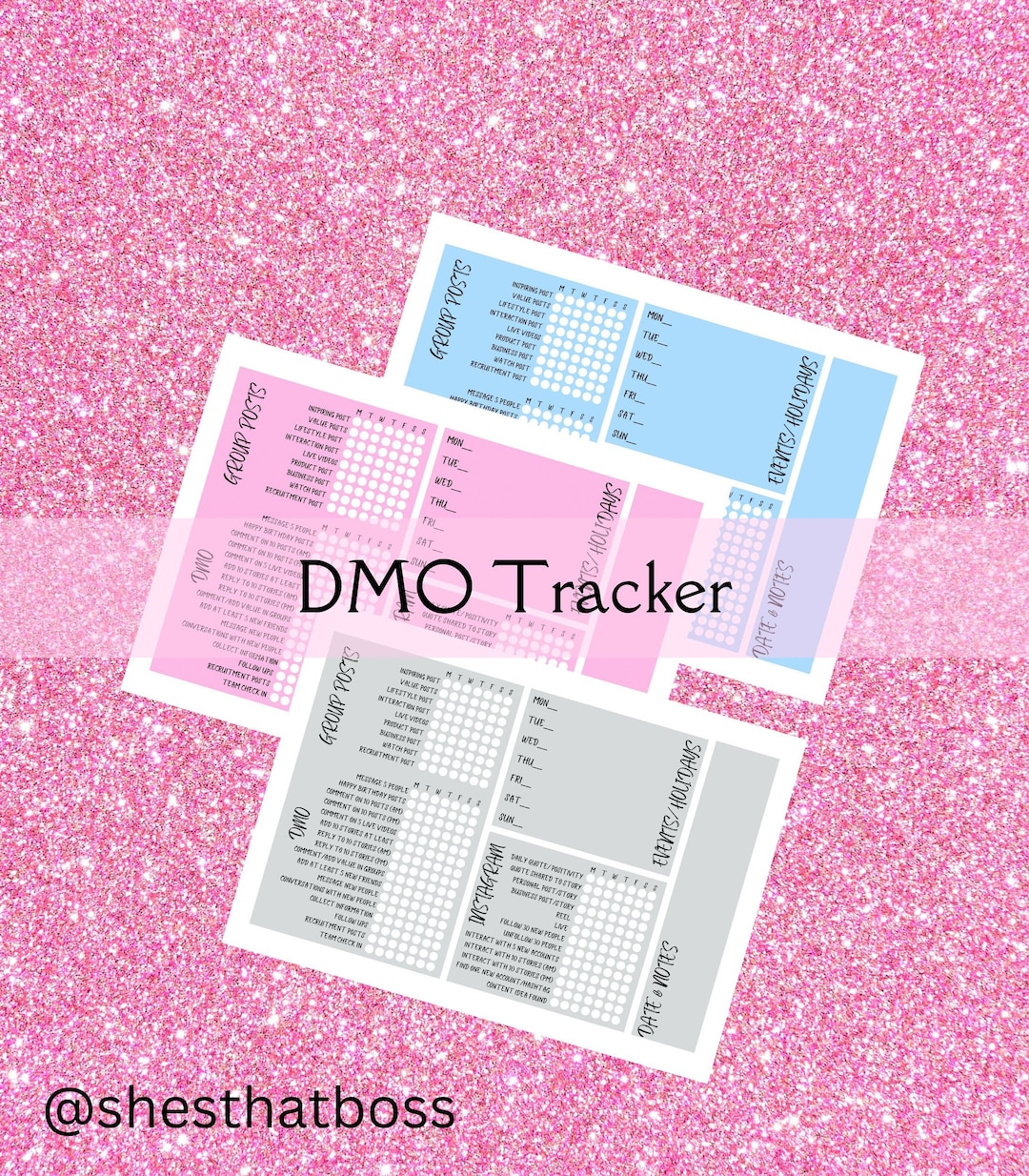 DMO TRACKER, Printable Planner. Printable Tracker, Business Builder ...