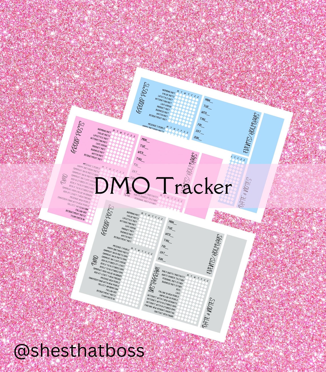 DMO TRACKER, Printable Planner. Printable Tracker, Business Builder ...