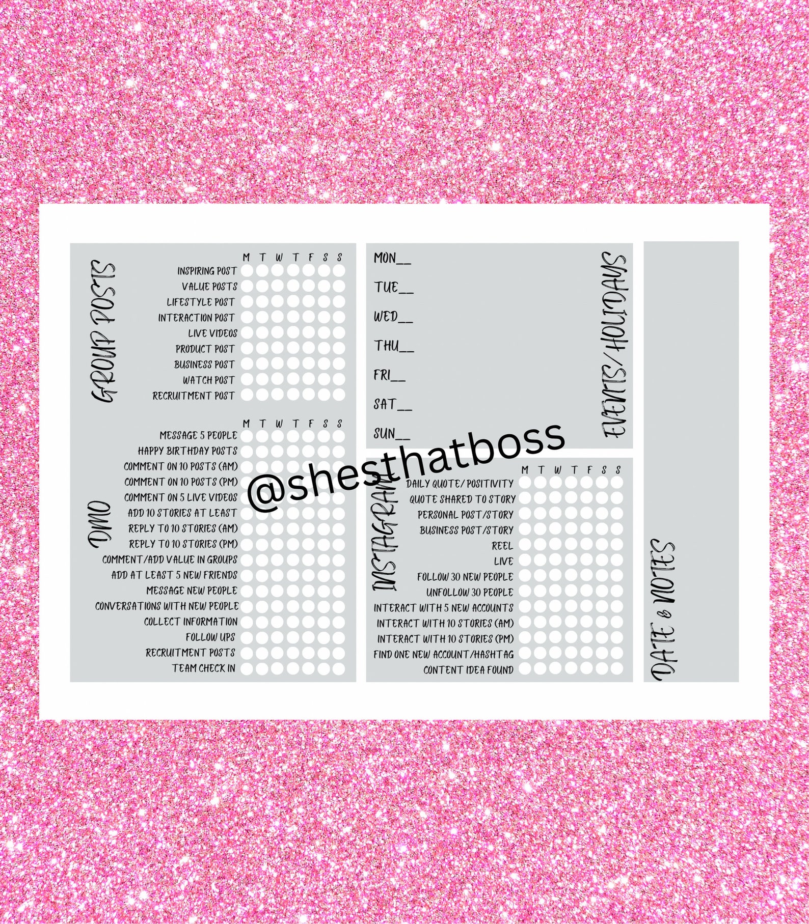 DMO TRACKER, Printable Planner. Printable Tracker, Business Builder ...