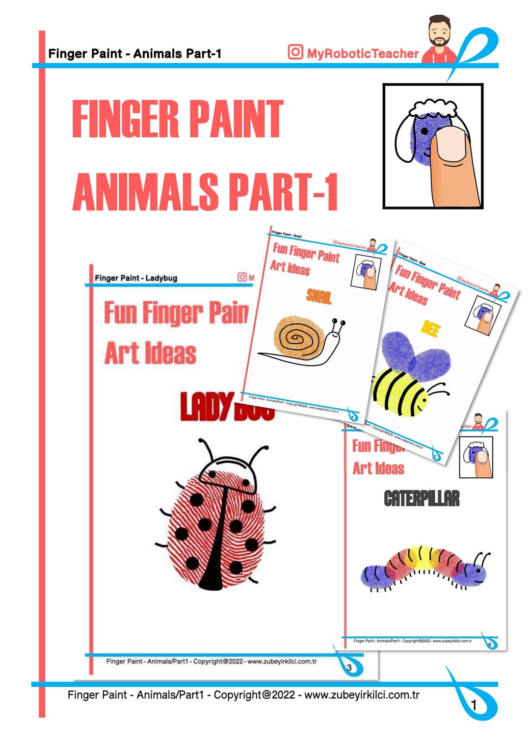 Finger Paint - Fun Finger Paint Art Ideas - Animals Part-1 - Etsy