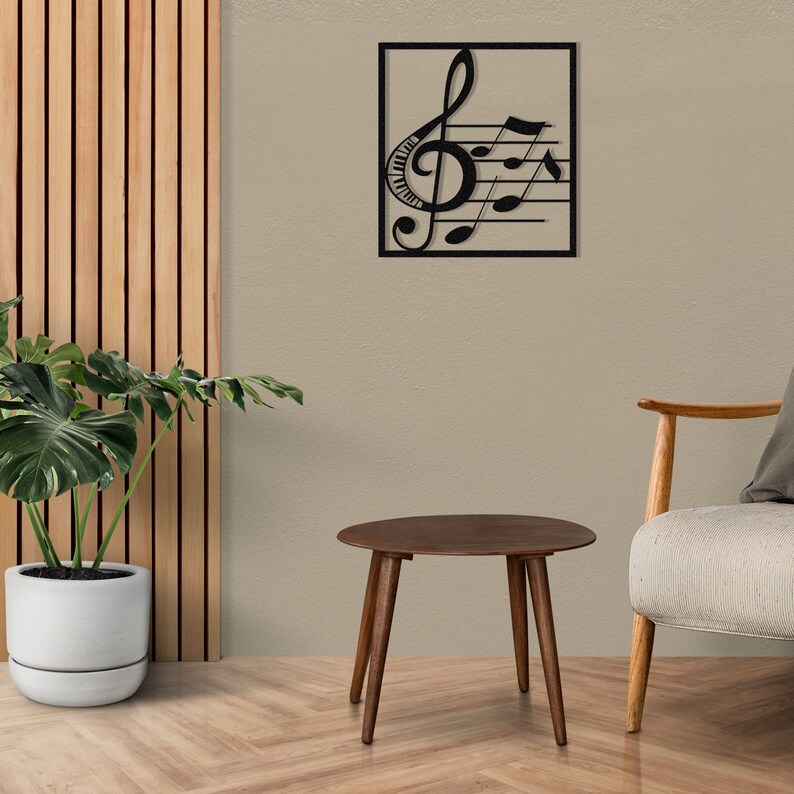 Treble Clef Black Metal Wall Decoration, Musical Note and Treble Clef ...