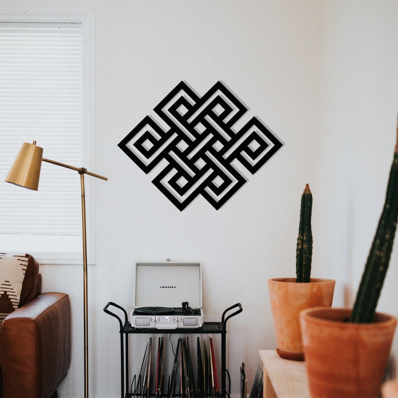 Eternal Knot Metal Wall Decoration, Eternal Knot Wall Sign, Metal Home ...