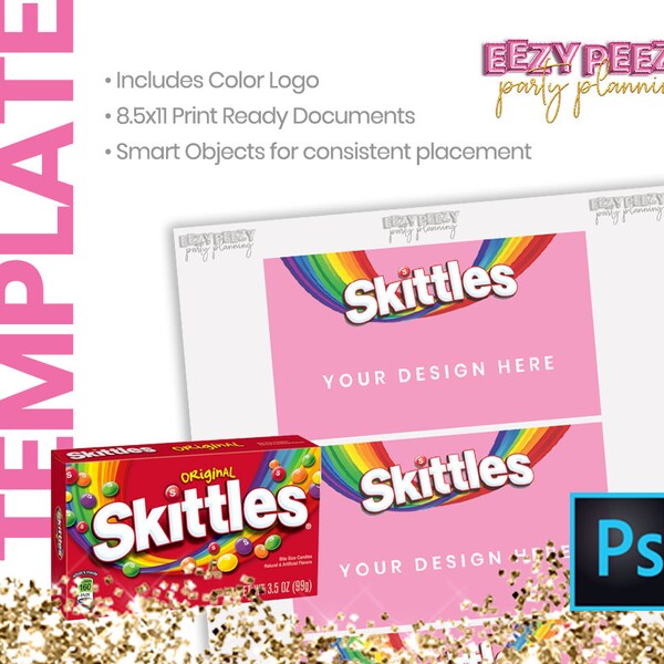 Skittle Box Template - Etsy