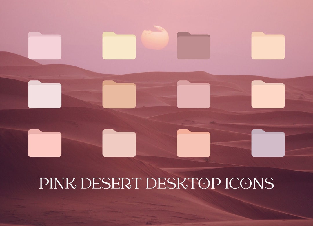Pink Desert Neutral Desktop Folder Icons — Instant Digital Download ...