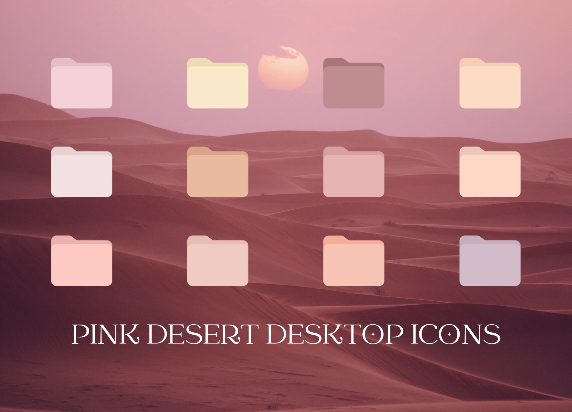Pink Desert Neutral Desktop Folder Icons — Instant Digital Download ...