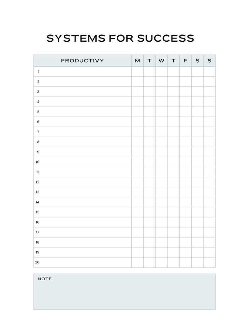 Real Estate Systems Productivity Chart - Etsy