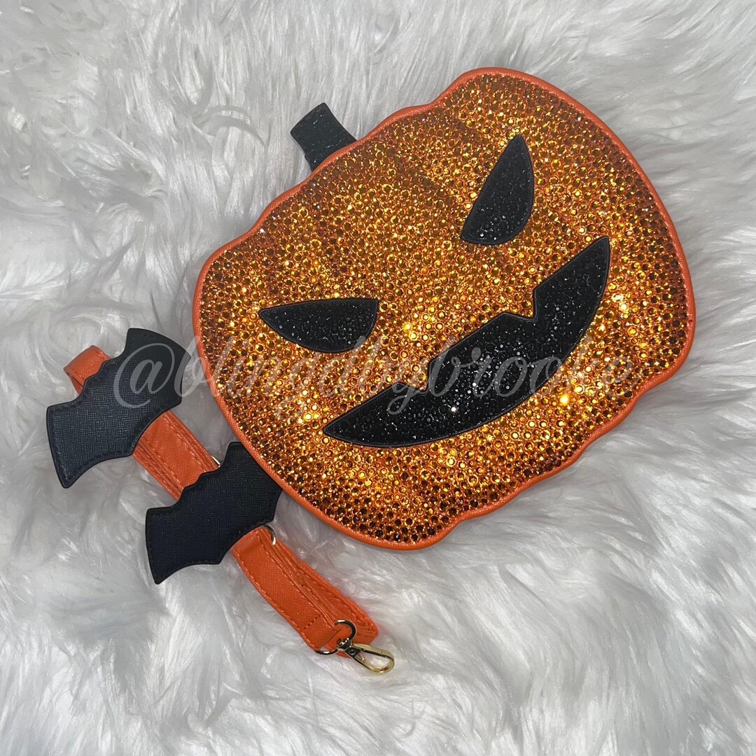 PREORDER -- Sparkling Spooky Pumpkin Purse | Rhinestone Purse ...