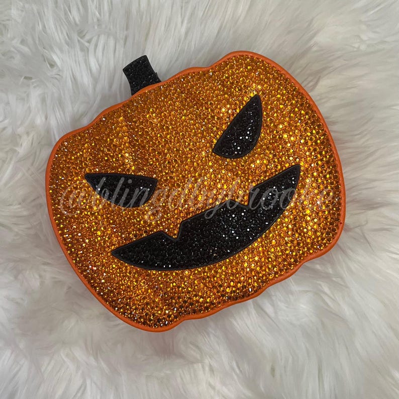 PREORDER -- Sparkling Spooky Pumpkin Purse | Rhinestone Purse ...