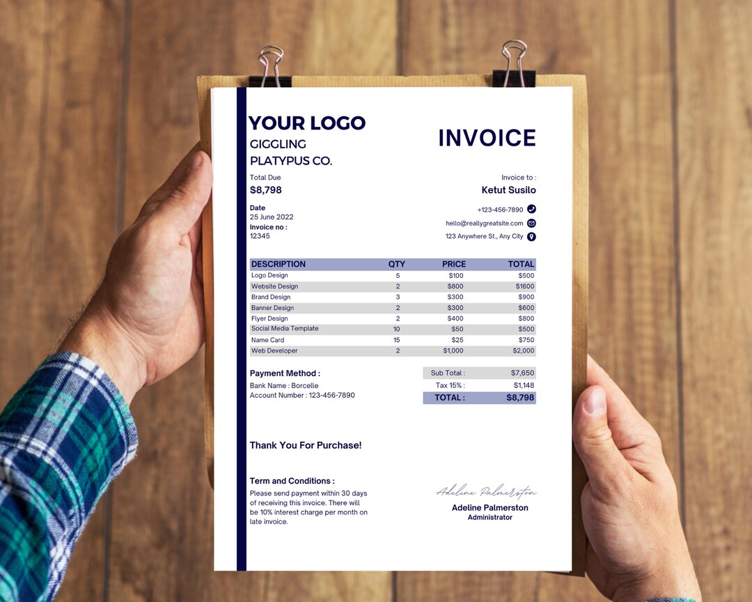 Invoice Template | Modern and Professional Invoice | Editable Invoice ...
