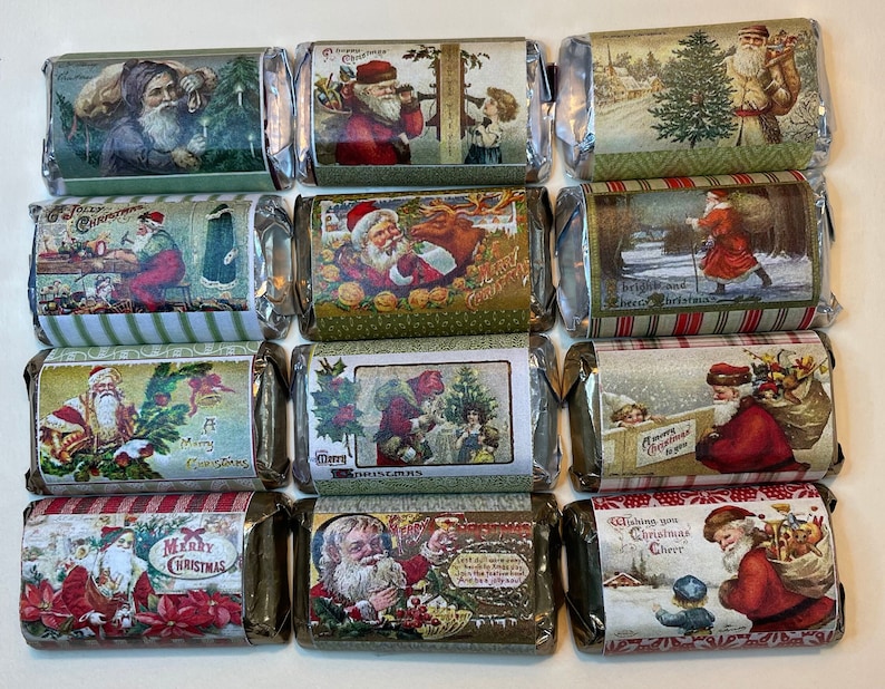 Christmas Victorian Santas Hershey Miniatures Wrappers - Etsy